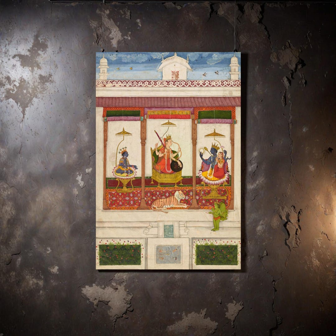 Hindu Goddess Durga, Vishnu, Krishna Art Print: Devotional Home Decor ...