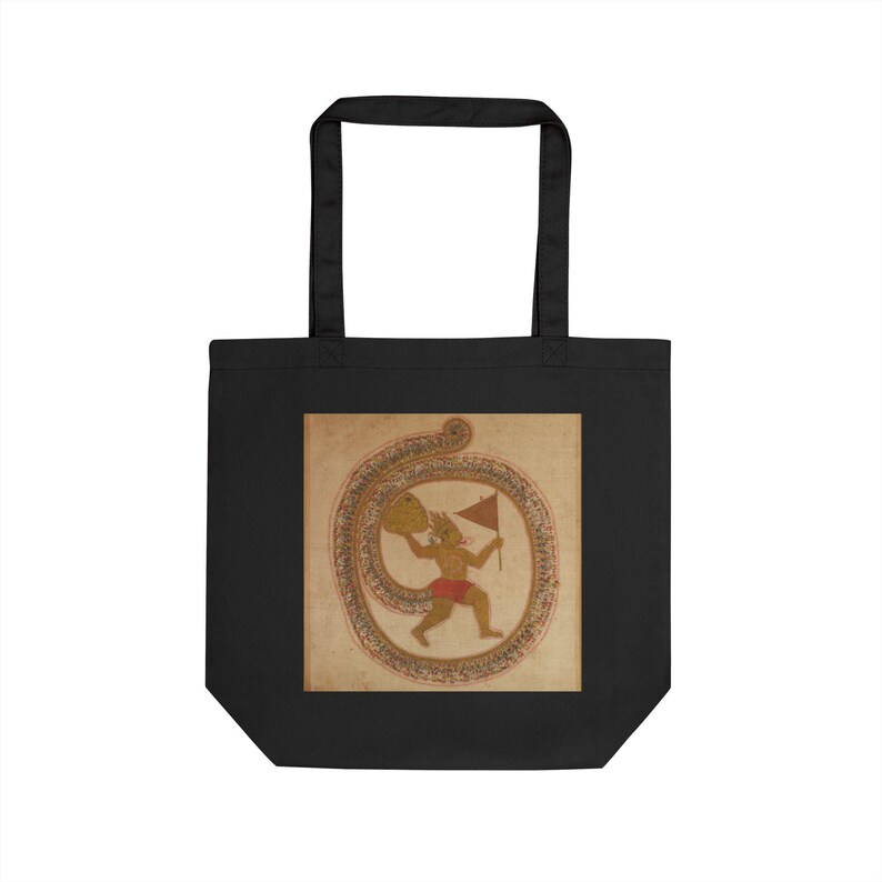 Eco Tote Bag - Indian God Hanuman Carrying Herb Mountain, Reusable ...