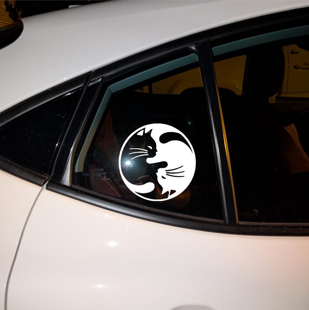 TSC "cat Yin and Yang" Vinyl Sticker – Trendy Design – Waterproof ...