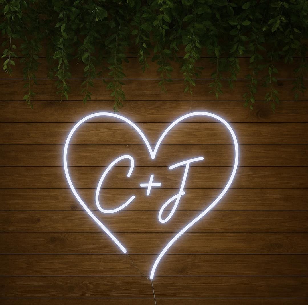 Custom Neon Wedding Sign: Personalized LED Name Light, Wall Decor - Etsy