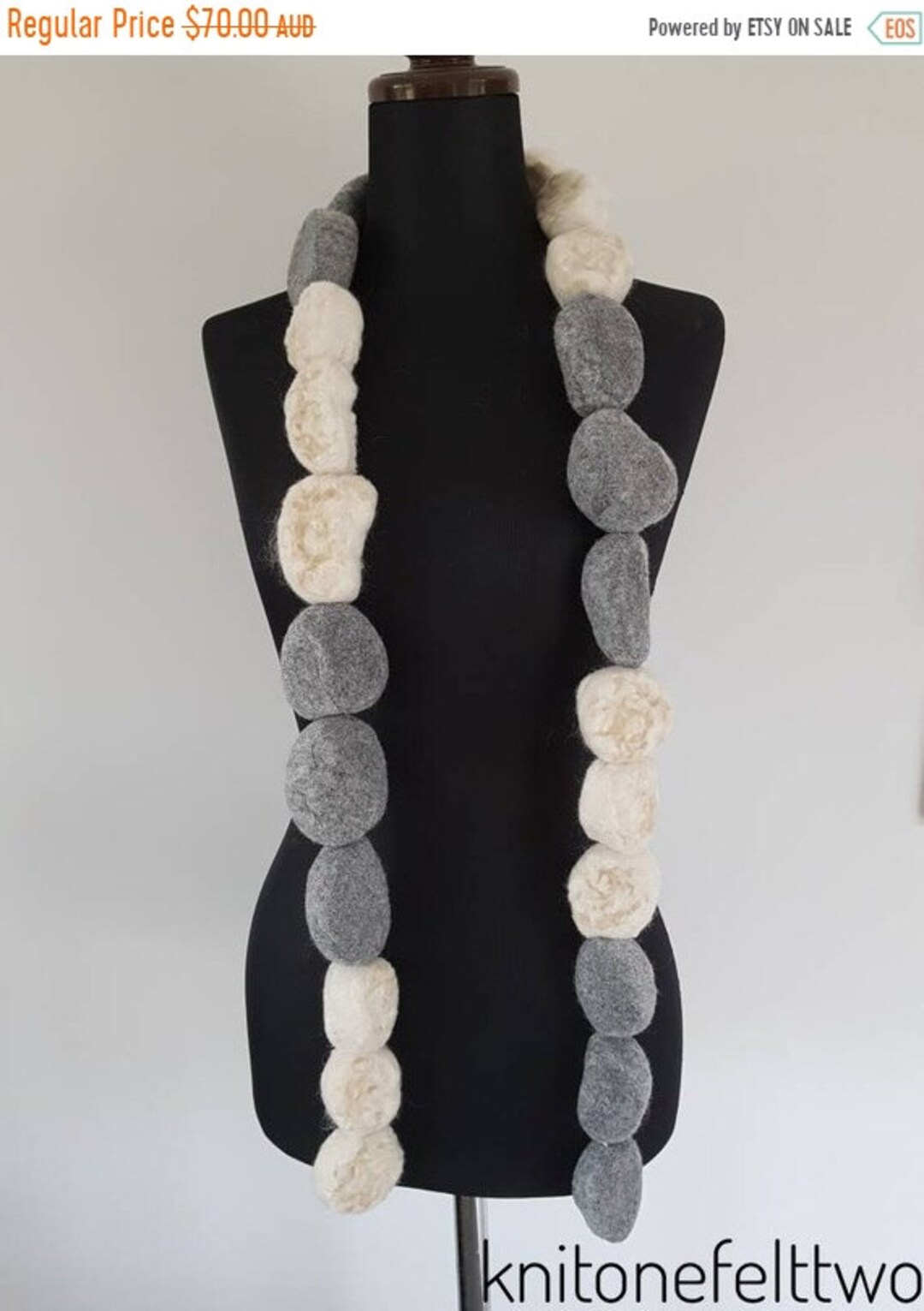 Wet Felted Alpaca & Merino Wool Blend Single String Scarf of Pebbles - Etsy