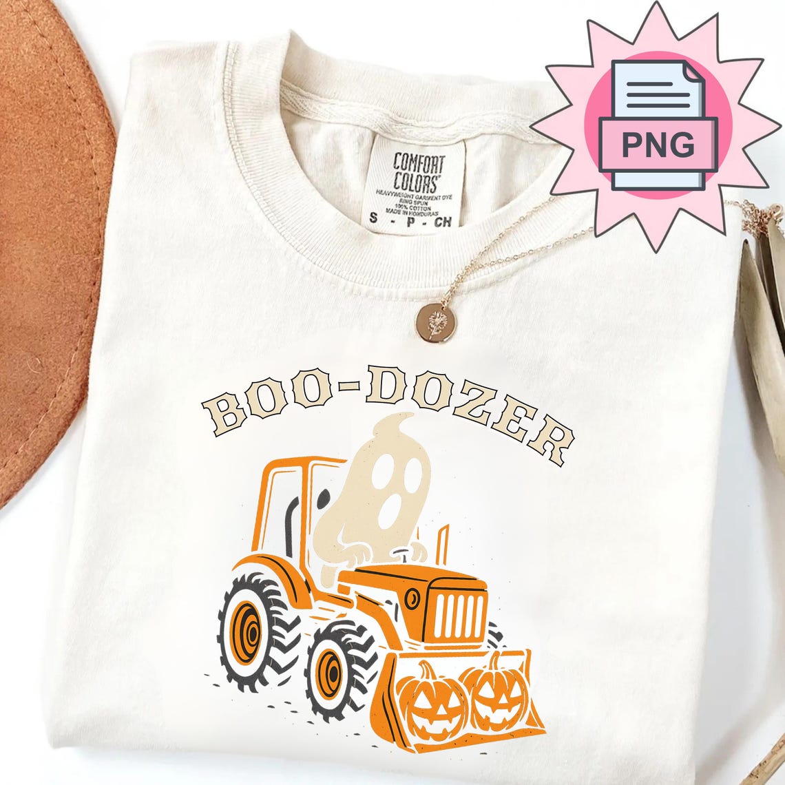 Boo Dozer Halloween PNG, Ghost Bulldozer Pumpkin Sublimation Design ...
