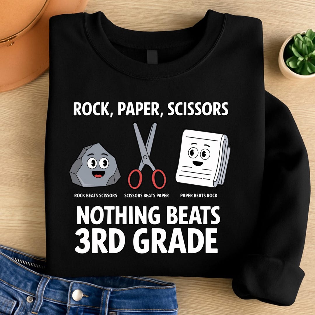Rock Paper Scissors 3rd Grade PNG, Funny School Game Clipart, Teacher ...