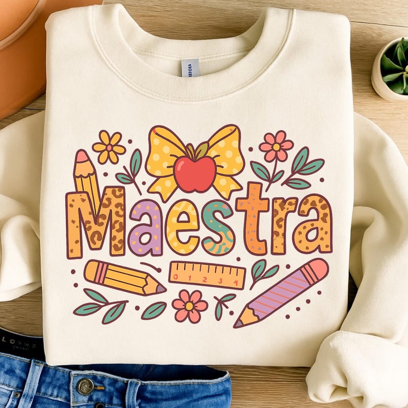 Maestra SVG PNG Bundle | Cute Teacher Appreciation Gift | Spanish ...