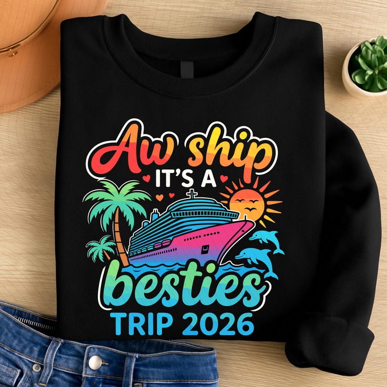 Besties Cruise Trip 2026 SVG PNG Design Funny Aw Ship Girls Vacation ...