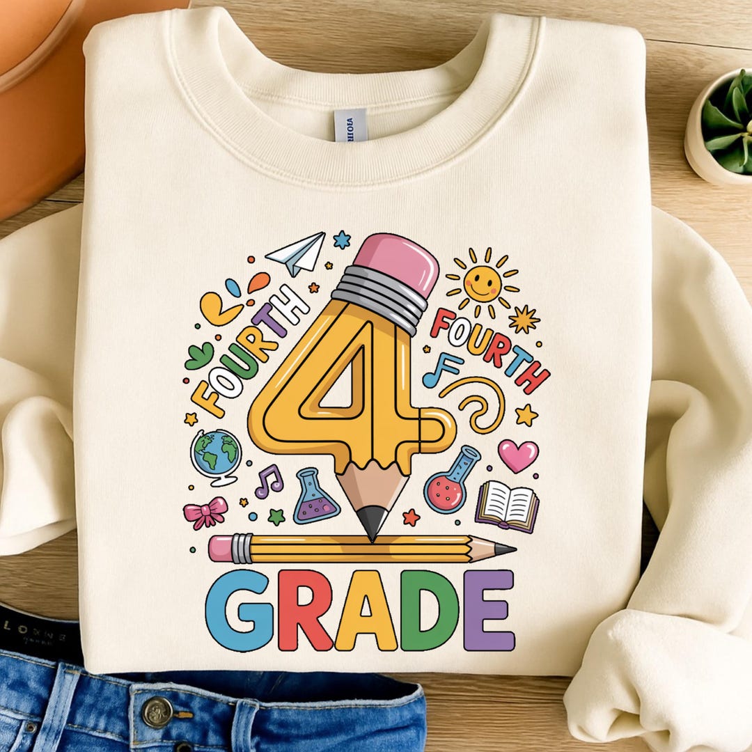 Fourth Grade Shirt - Back to School Teacher or Student Tee - Cute ...
