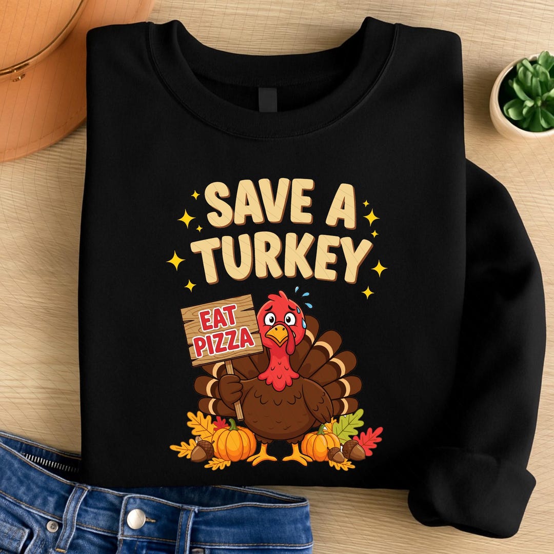 Save A Turkey Eat Pizza SVG PNG, Funny Thanksgiving Dinner Alternative ...