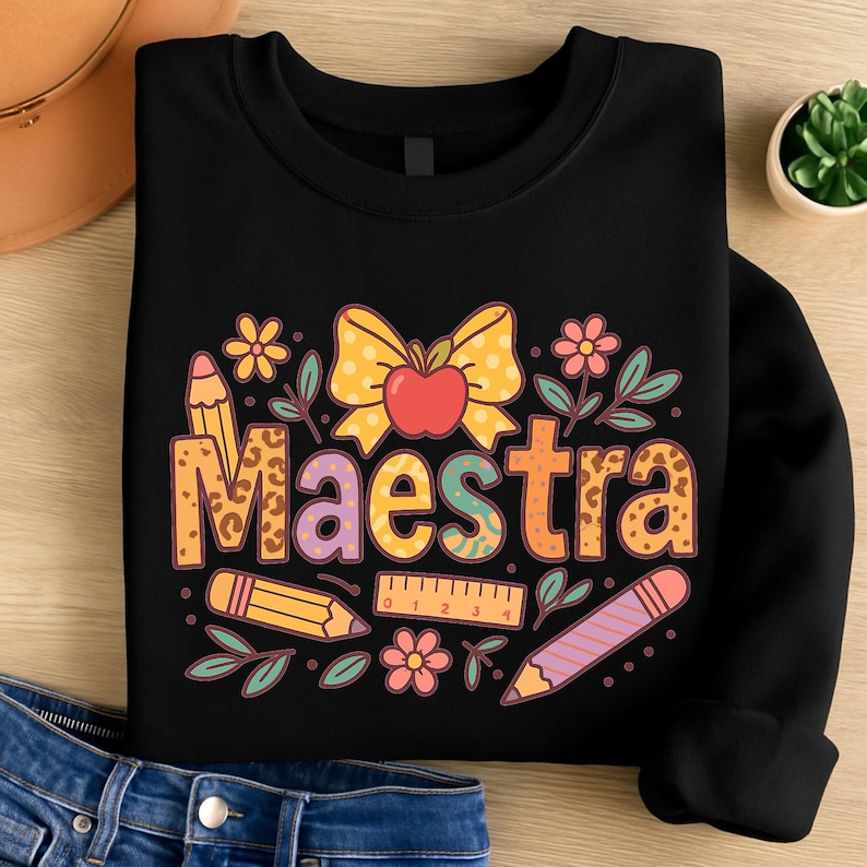 Maestra SVG PNG Bundle | Cute Teacher Appreciation Gift | Spanish ...