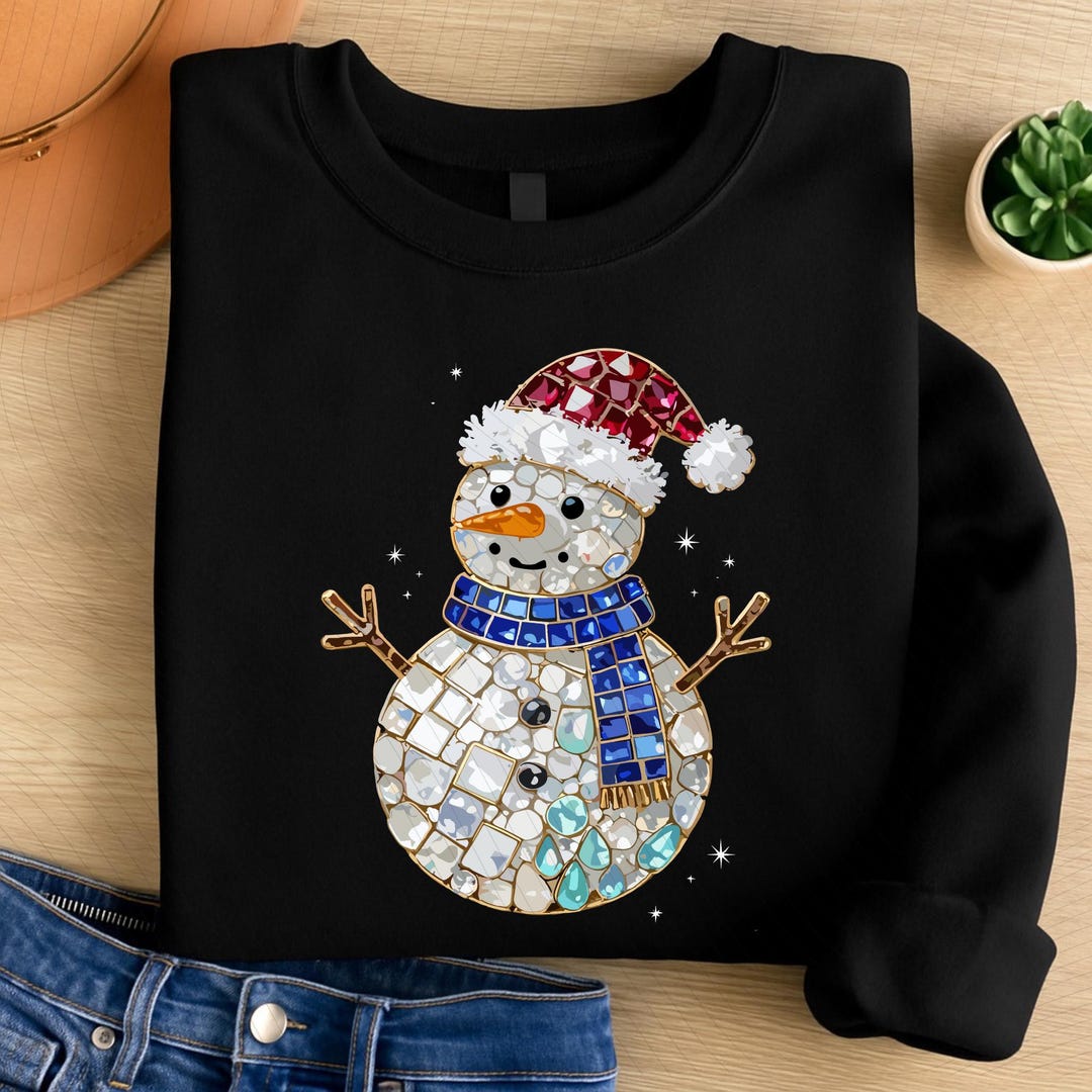 Elegant Jeweled Snowman PNG SVG Sublimation Design Holiday Christmas ...