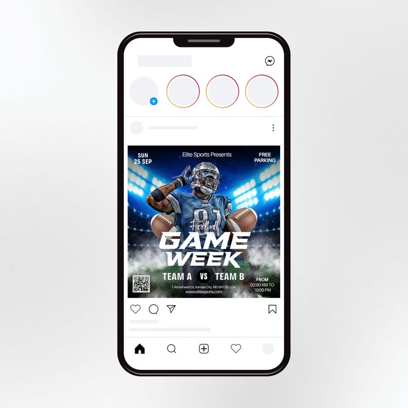 Game Week Football Flyer Template, Match Day Flyer, Sports Party ...