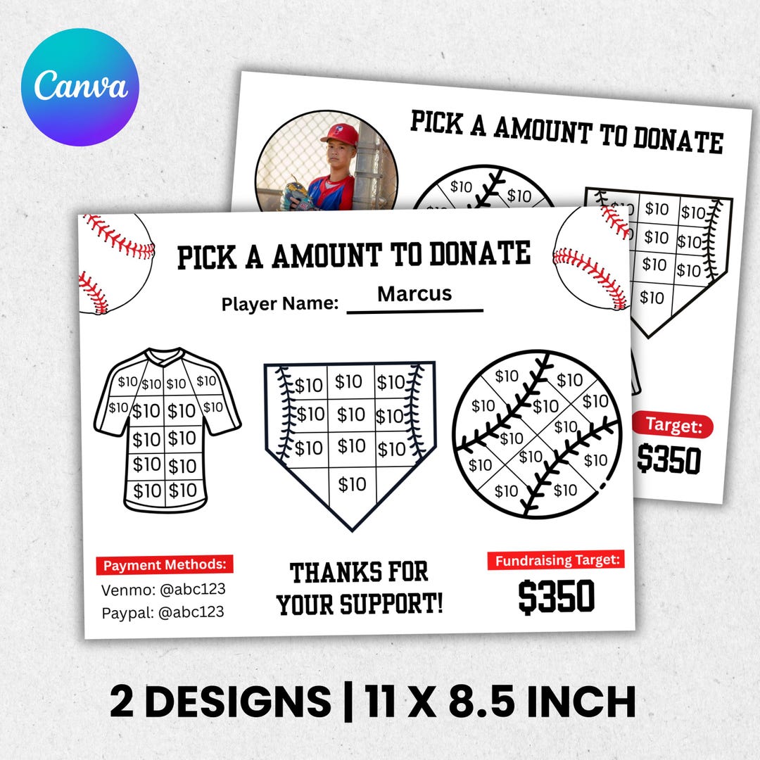 Baseball Fundraiser, Fill My Baseball Fundraiser, Color My Base ...
