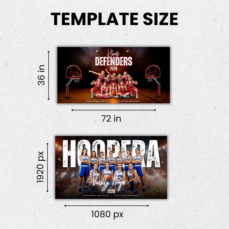 Basketball Team Banner Templates, Basketball Team Photo Bundle, High ...