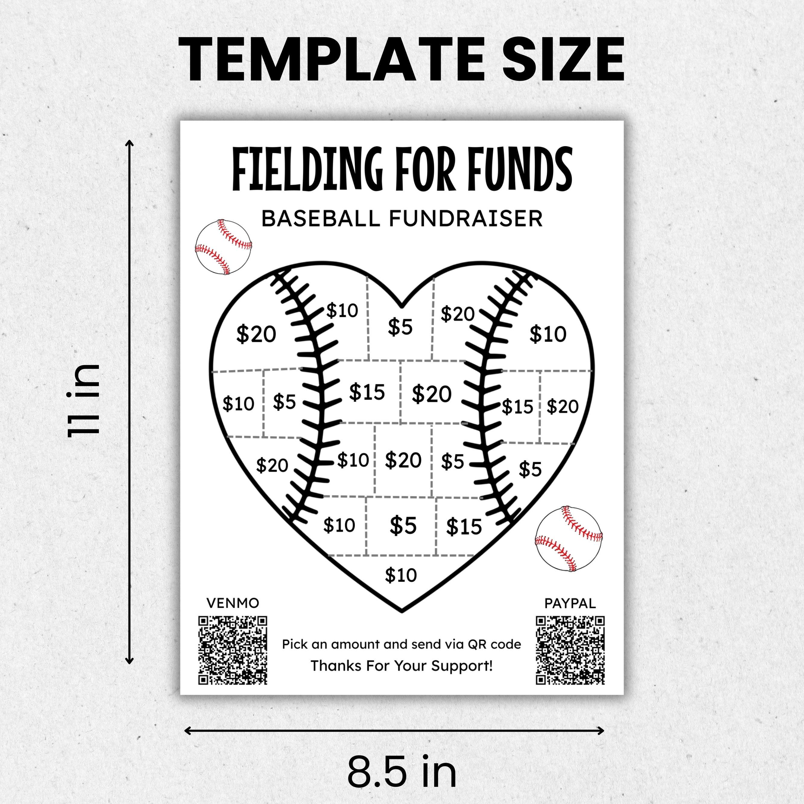 Baseball Fundraiser Calendar, Pick-a-date Donation Template, Youth Team ...