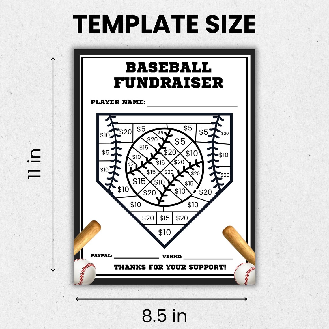 Baseball Fundraiser Calendar Template , Color My Base, Editable Canva ...