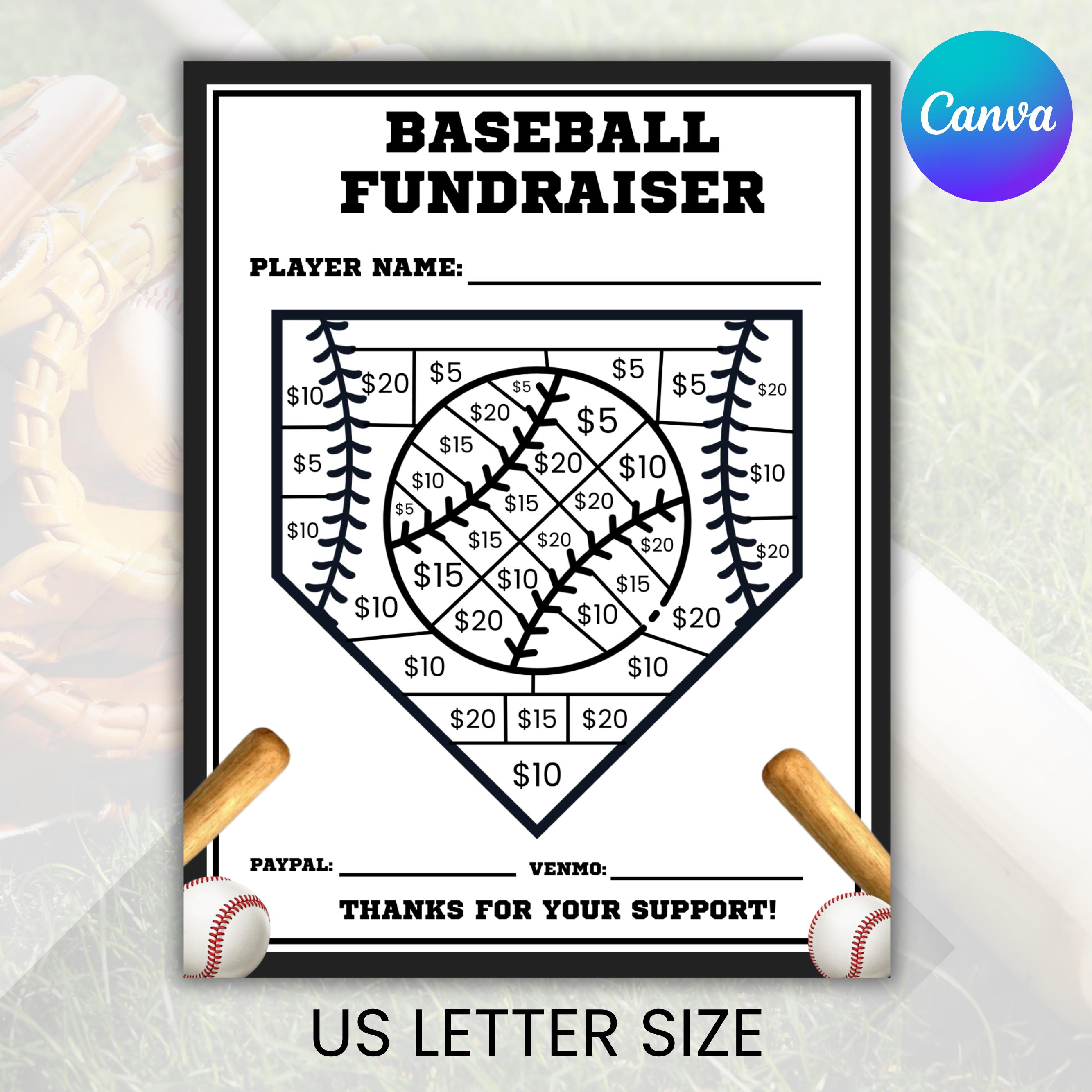 Baseball Fundraiser Calendar Template , Color My Base, Editable Canva ...