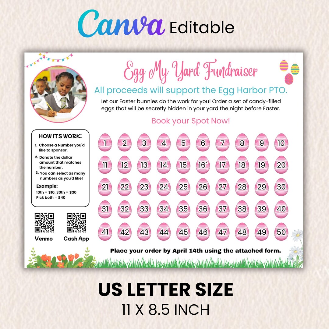 Egg My Yard Fundraiser Template | Easter Egg Fundraiser Flyer ...