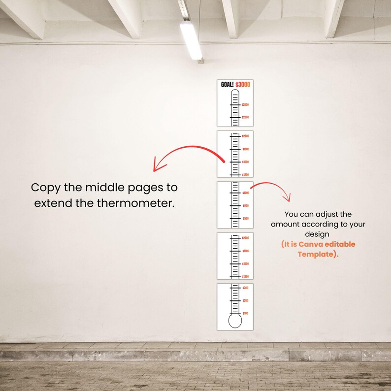 Thermometer Fundraiser Goal Tracker Template, Printable Donation ...