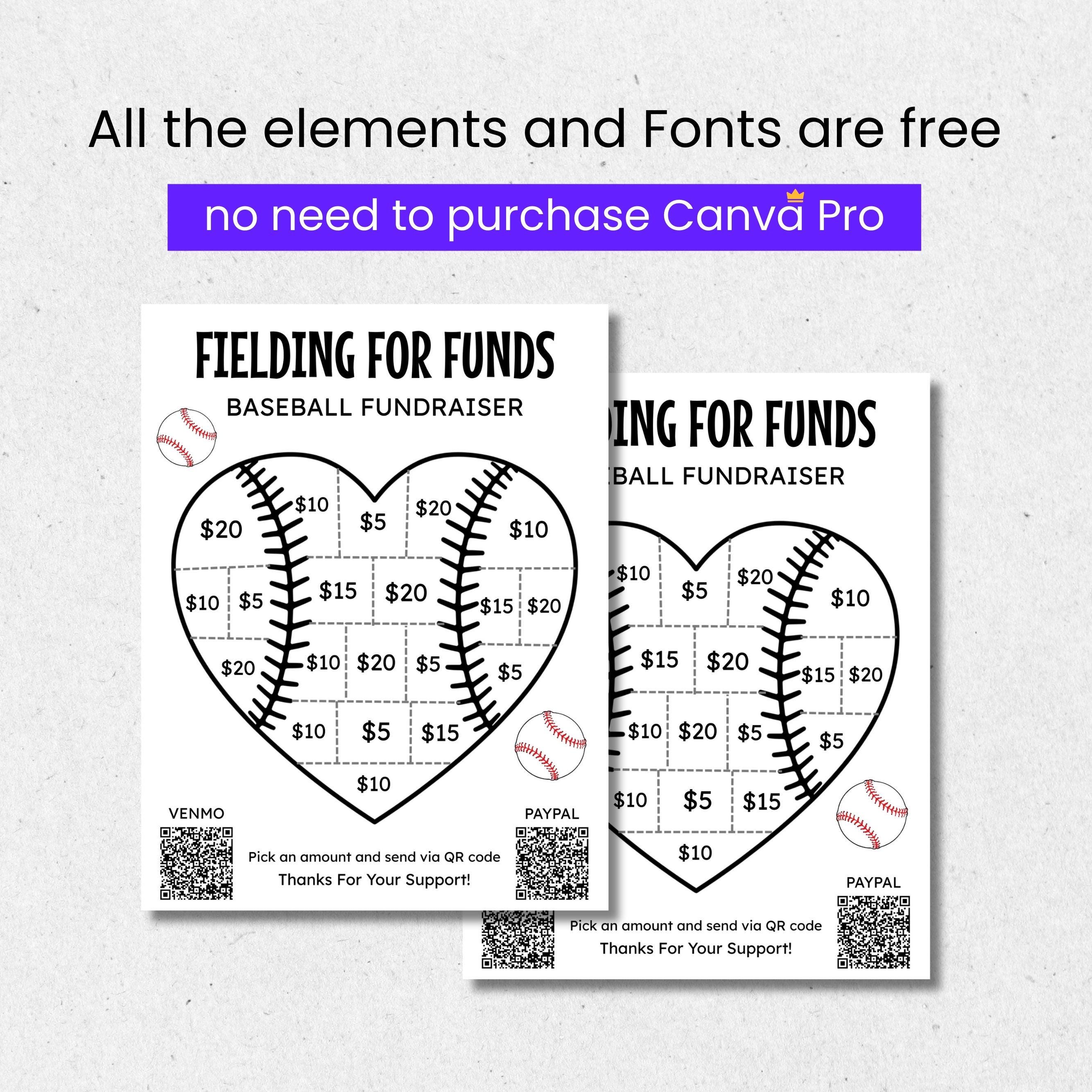 Baseball Fundraiser Calendar, Pick-a-date Donation Template, Youth Team ...