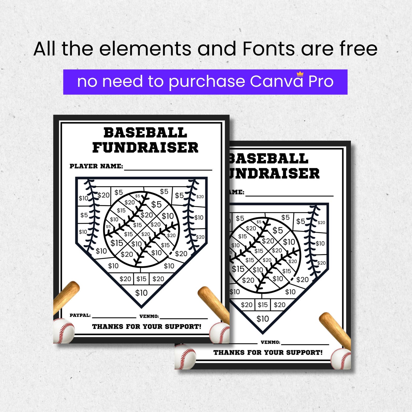 Baseball Fundraiser Calendar Template , Color My Base, Editable Canva ...