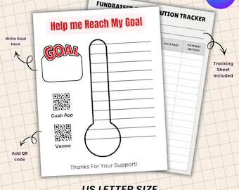 Fundraising Thermometer for Nonprofit Fundraiser Tracker, Fundraising ...