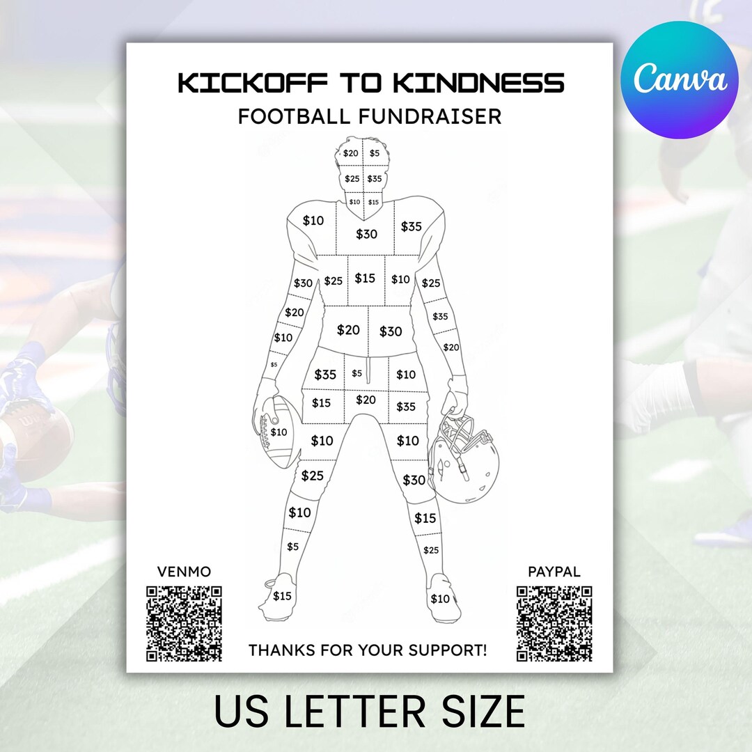 Fill My Football Fundraiser Template, Editable Football Fundraiser ...