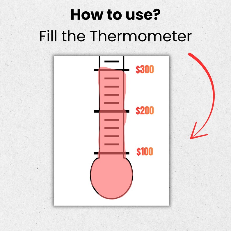 Thermometer Fundraiser Goal Tracker Template, Printable Donation ...