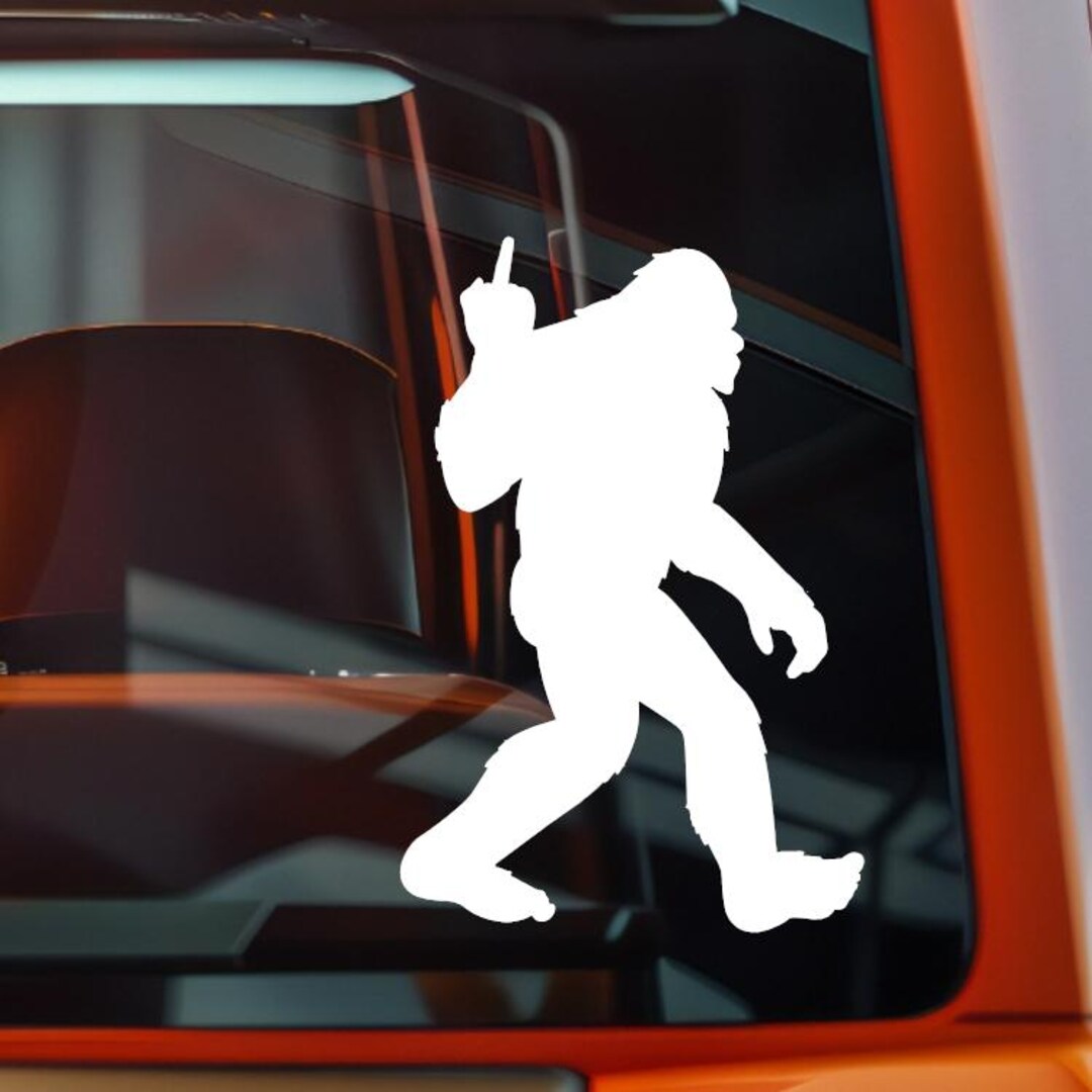 Bigfoot Middle Finger Vinyl Decal - Waterproof Sasquatch Sticker - Etsy