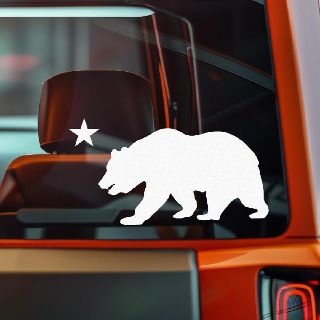 California Bear & Lone Star Vinyl Decal - Waterproof, UV Resistant - Etsy
