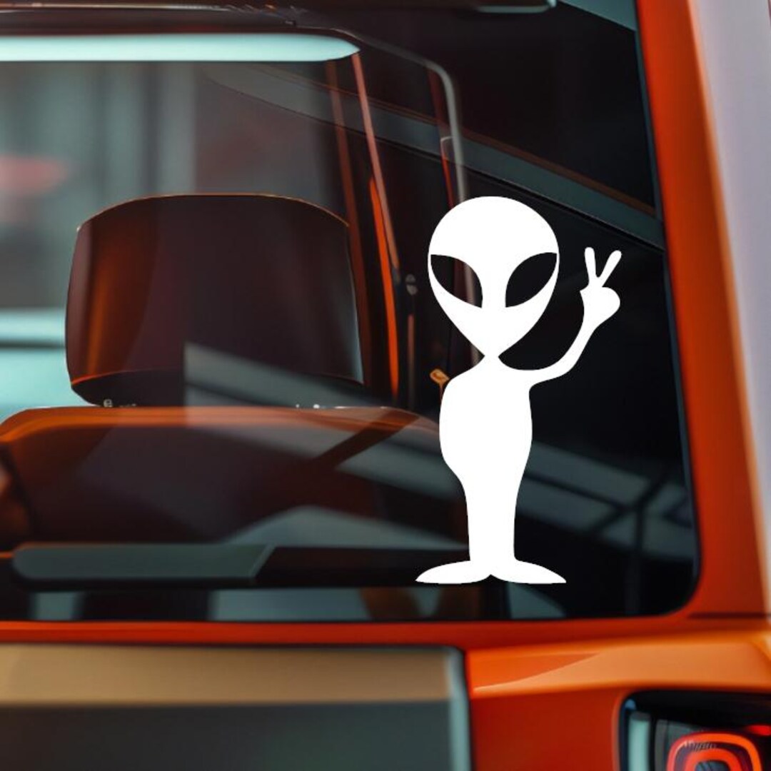 20+ Colors & Sizes Alien Peace V Vinyl Decal Sticker Window Laptop ...