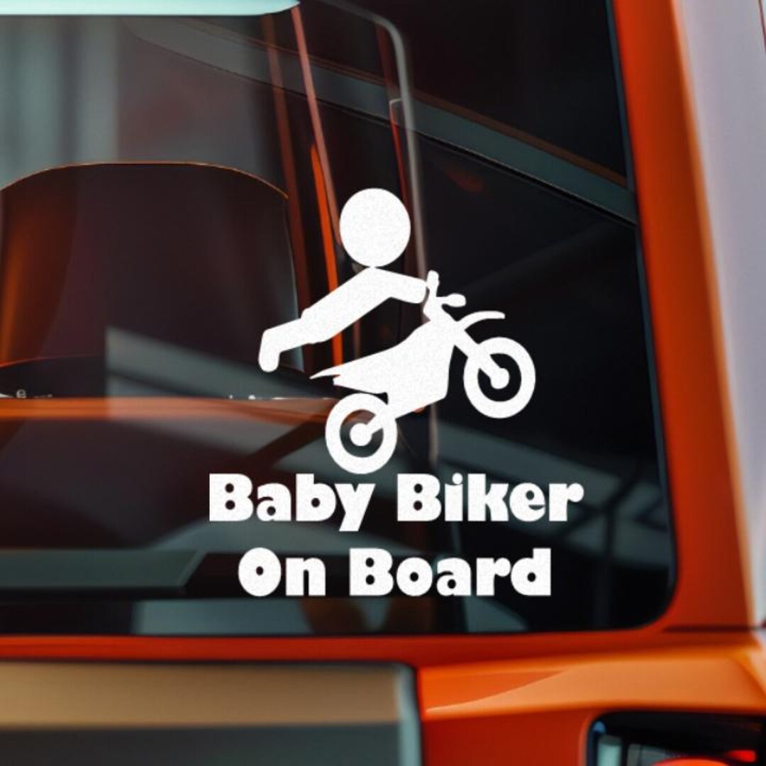 Baby Biker on Board Vinyl Decal - Waterproof Car Window Sticker - Etsy