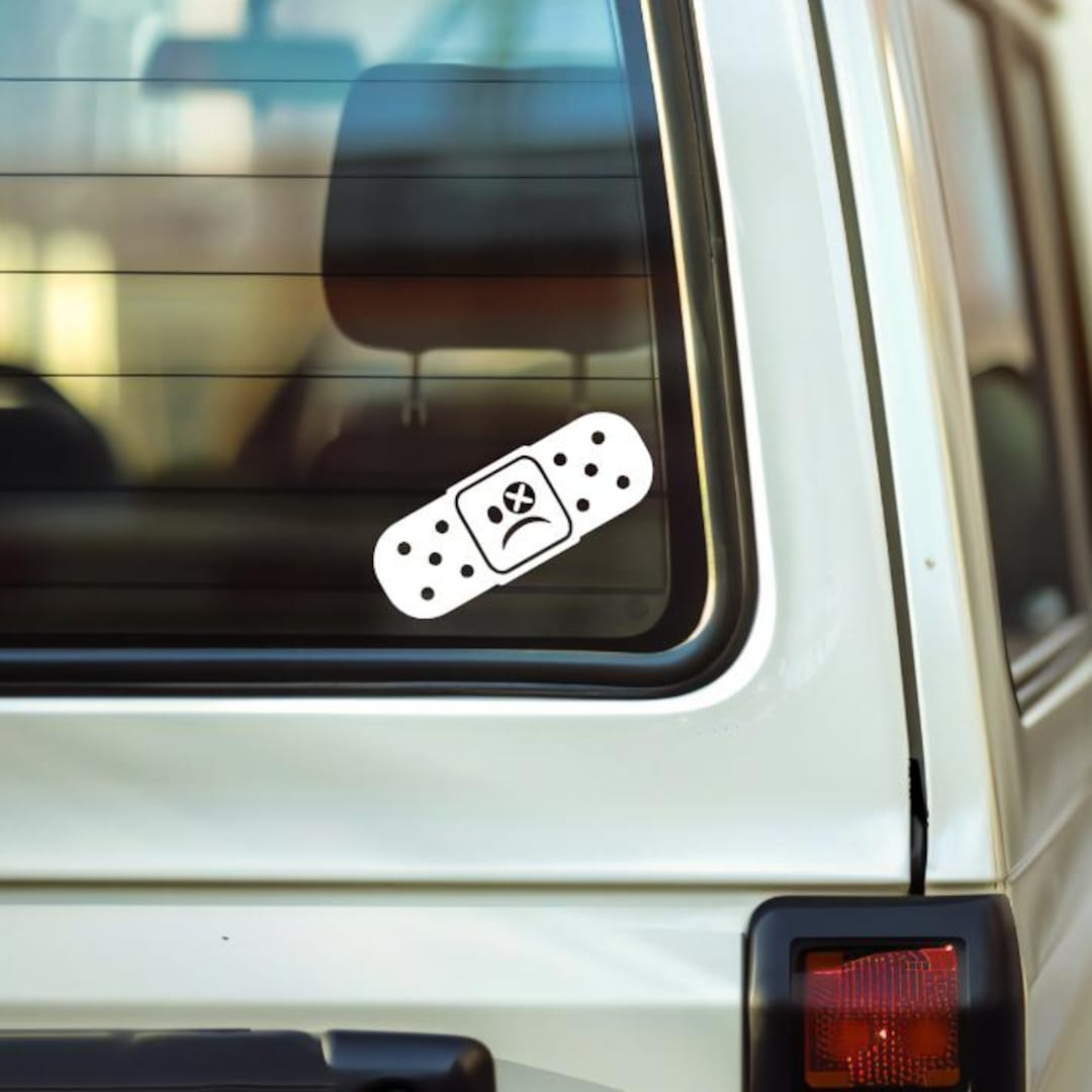 More Than 20+ Colors & Sizes Sad Band-aid Vinyl Decal Sticker Window ...