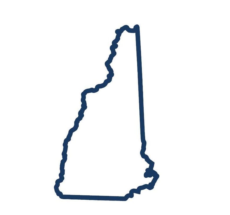New Hampshire Outline Vinyl Decal – Waterproof, Uv-resistant Sticker (5 ...