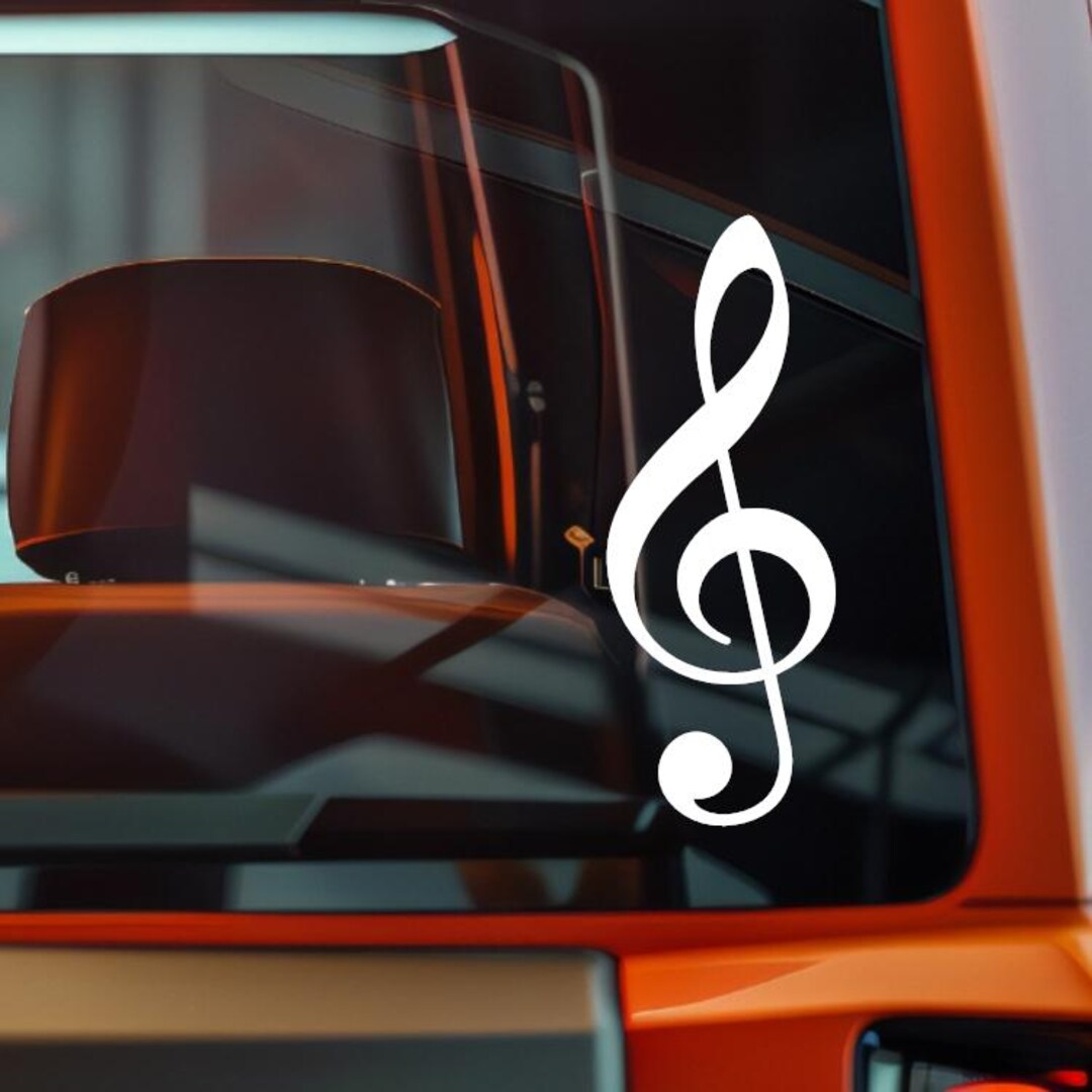 Treble Clef Vinyl Decal: Music Sticker for Laptop, Car, Window - Etsy