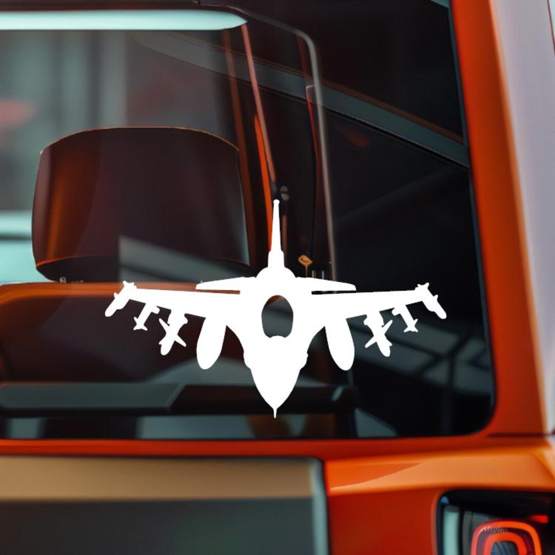 F-16 Fighter Jet Vinyl Decal: Waterproof Bumper Sticker - Etsy