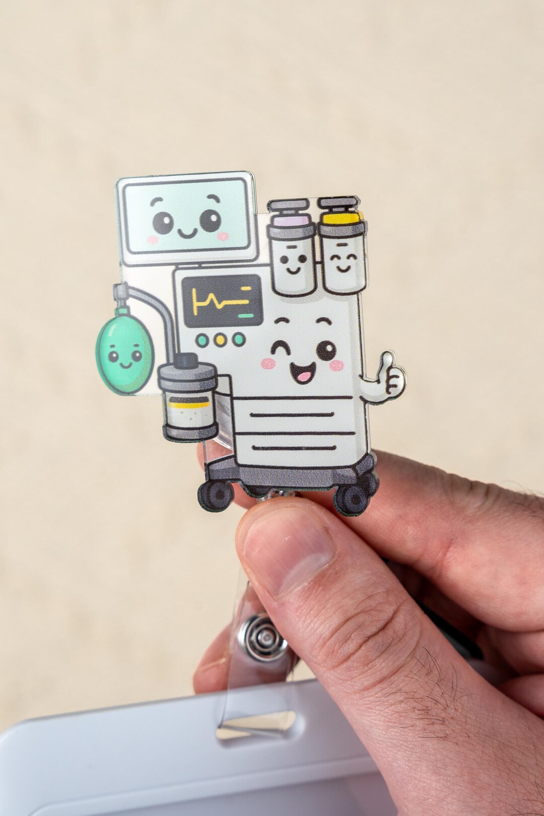 Cute Anesthesia Machine Acrylic Badge Reel With Charm - Etsy