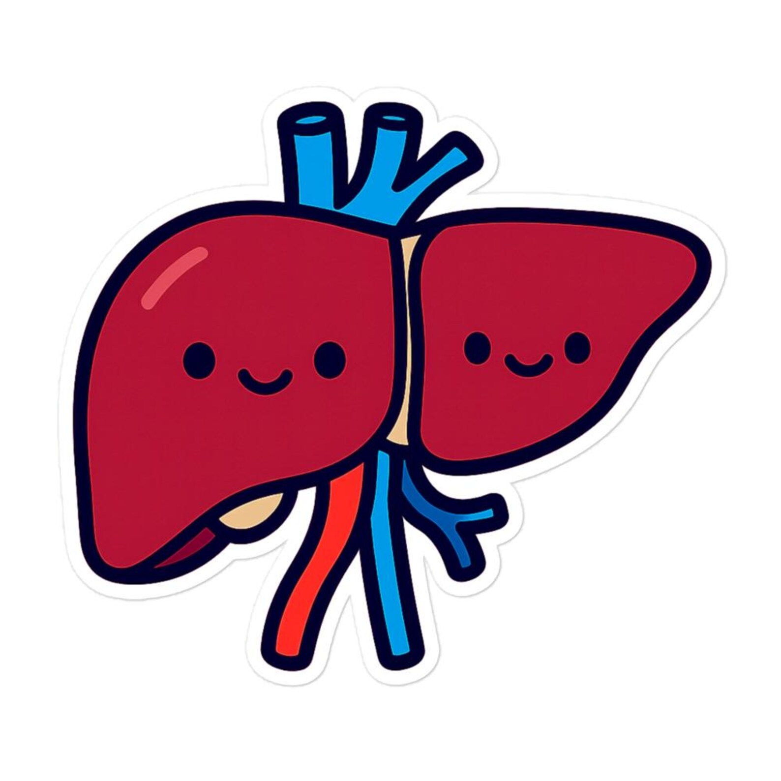 Healthy Liver, Bubble-free Matte Vinyl Stickers, Healthcare and Organs ...