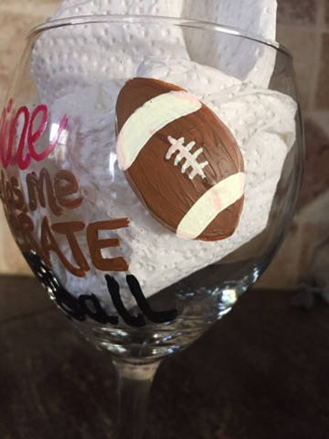 Funny Football Wine Glass - Etsy