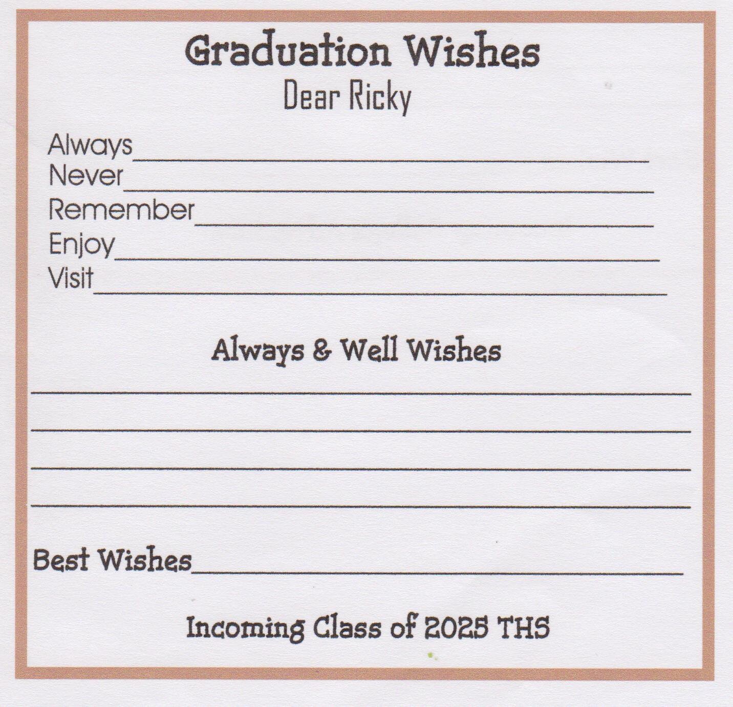 Personalize Grad Mad Libs And/or Well Wishes - Etsy