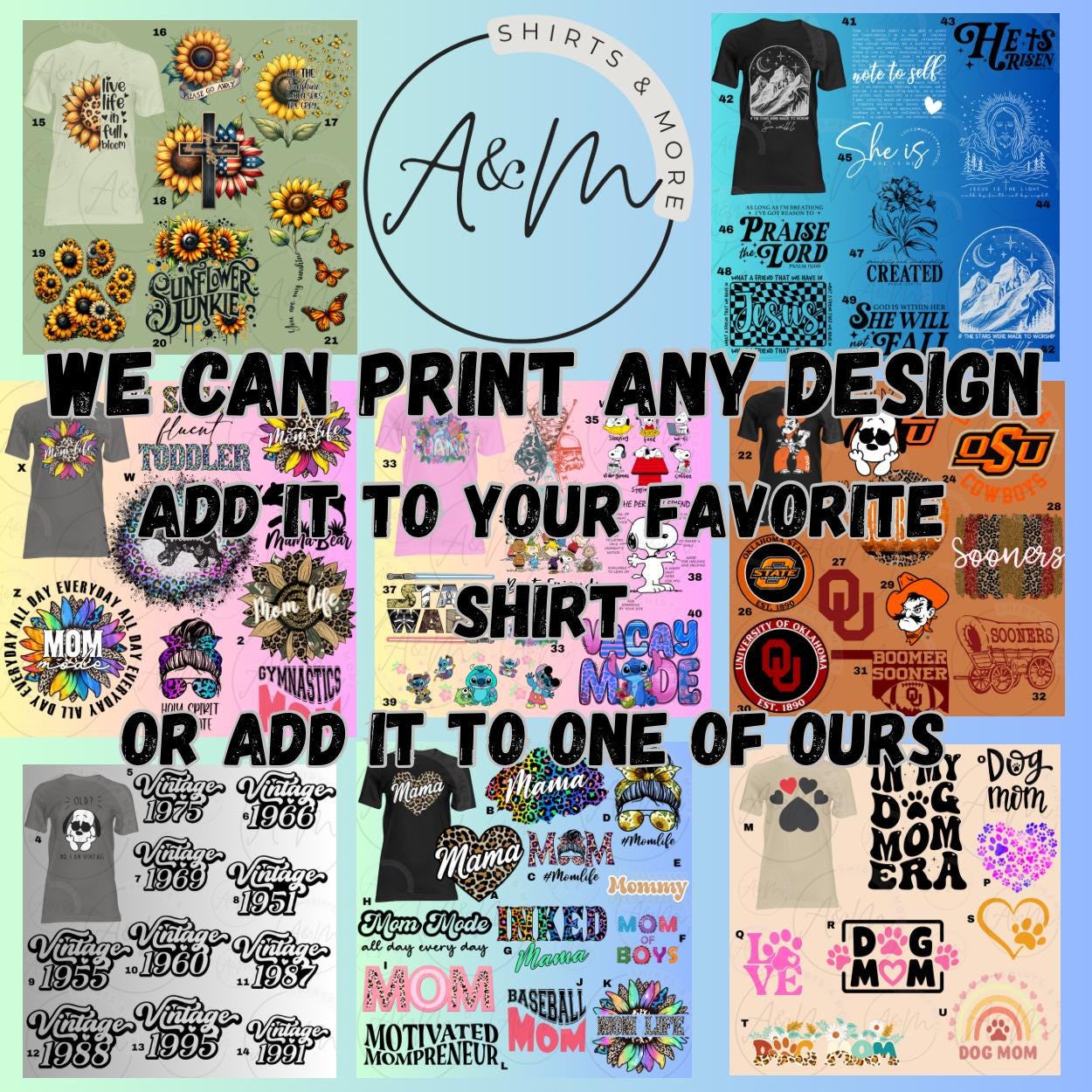 Custom DTF/DTF Prints - Etsy