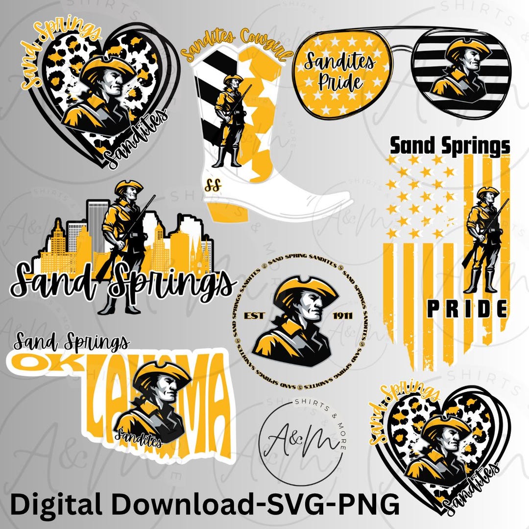 Sand Spring Sandites, Digital Download, SVG, PNG, Sand Springs Desgins ...
