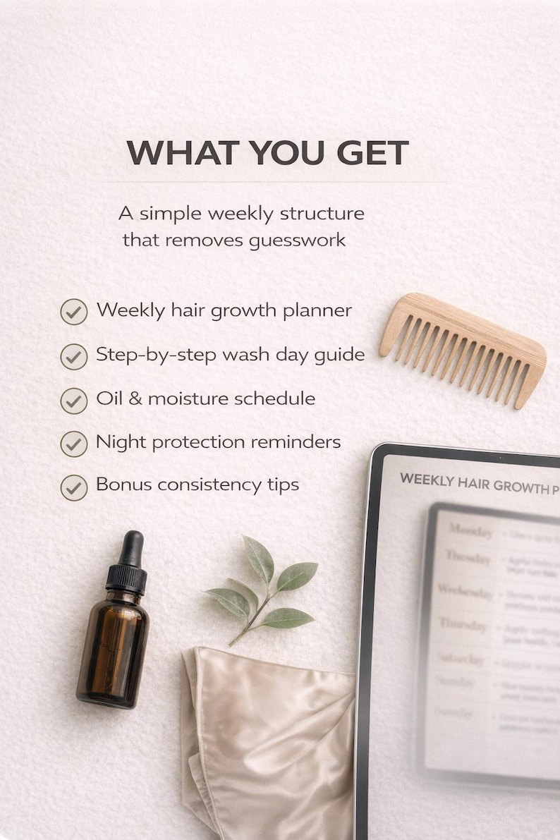Hair Growth Planner + Routine System | Daily Tracker to Build ...