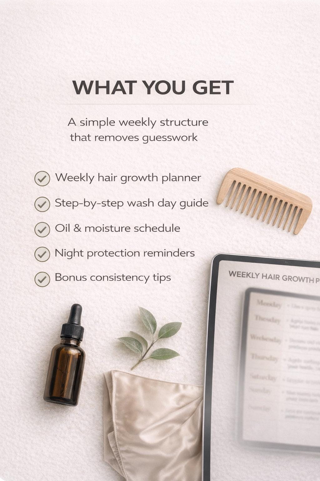 4B/4C Hair Growth Tracker Planner | Weekly Routine System (digital ...