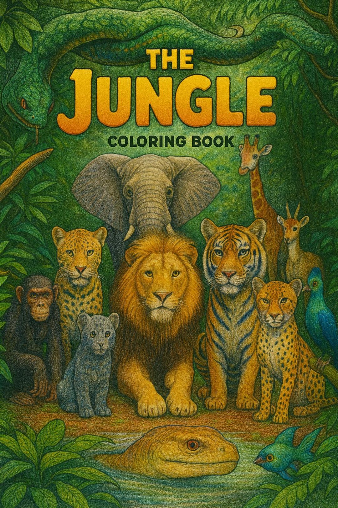 The Jungle – Advanced Coloring Book for Kids | 21 Pages of Realistic ...