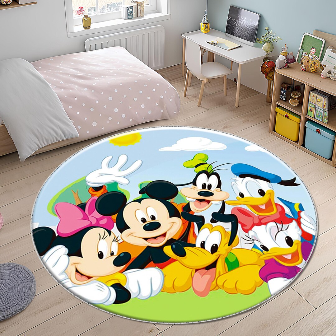 Disney Character Rug, Disney Round Rug, Mickey Mouse Rug, Kids Room ...