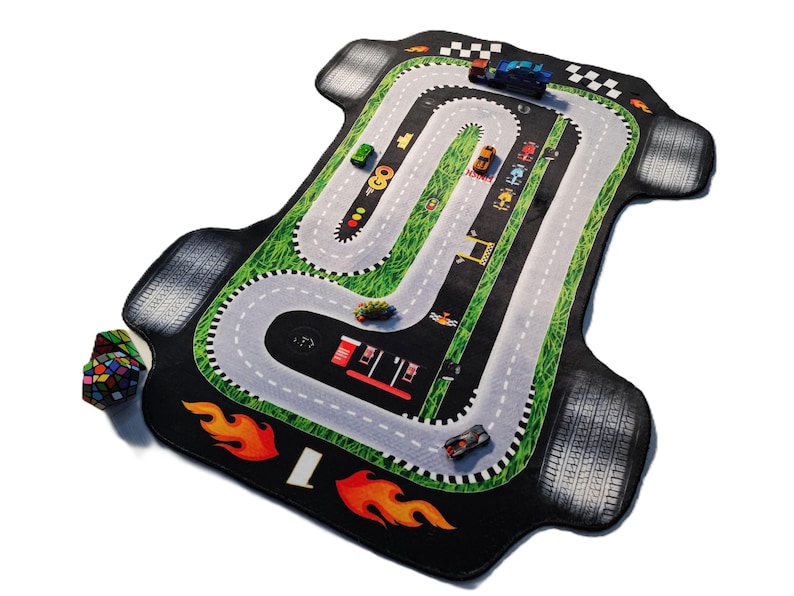 Race Car Rug, Road Carpet, Red F1 Car, Race Track Play Mat for Kids ...