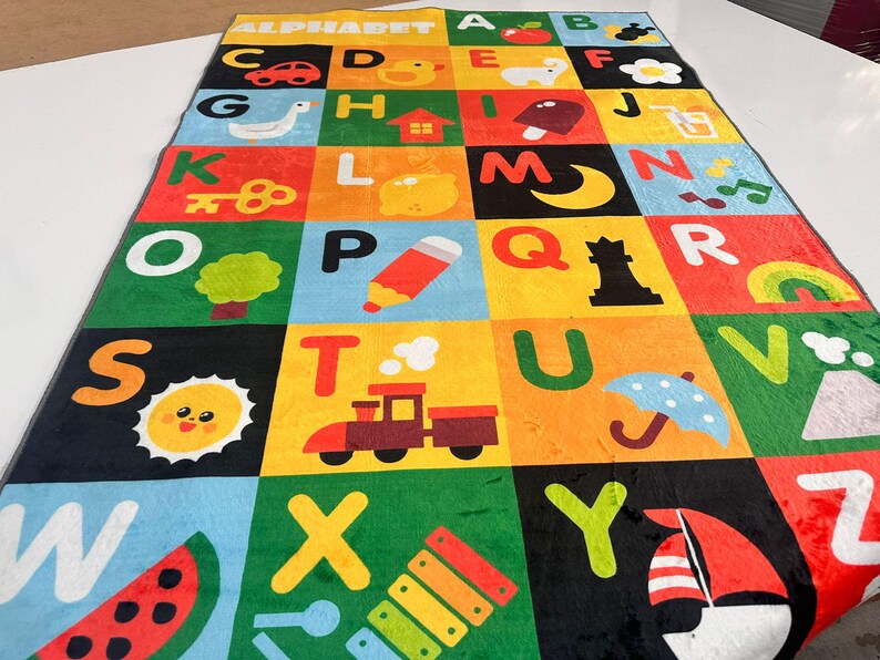 Alphabet Kids Rug, Letters Alphabet Rug Playroom, Nursery Decor, Cute ...