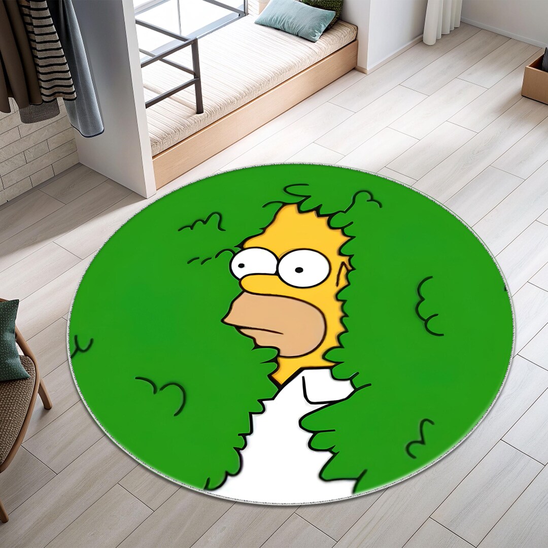 The Simpsons, Round Rug, Legend Rug, Adult Rug, Green Rug, Unique Rug ...