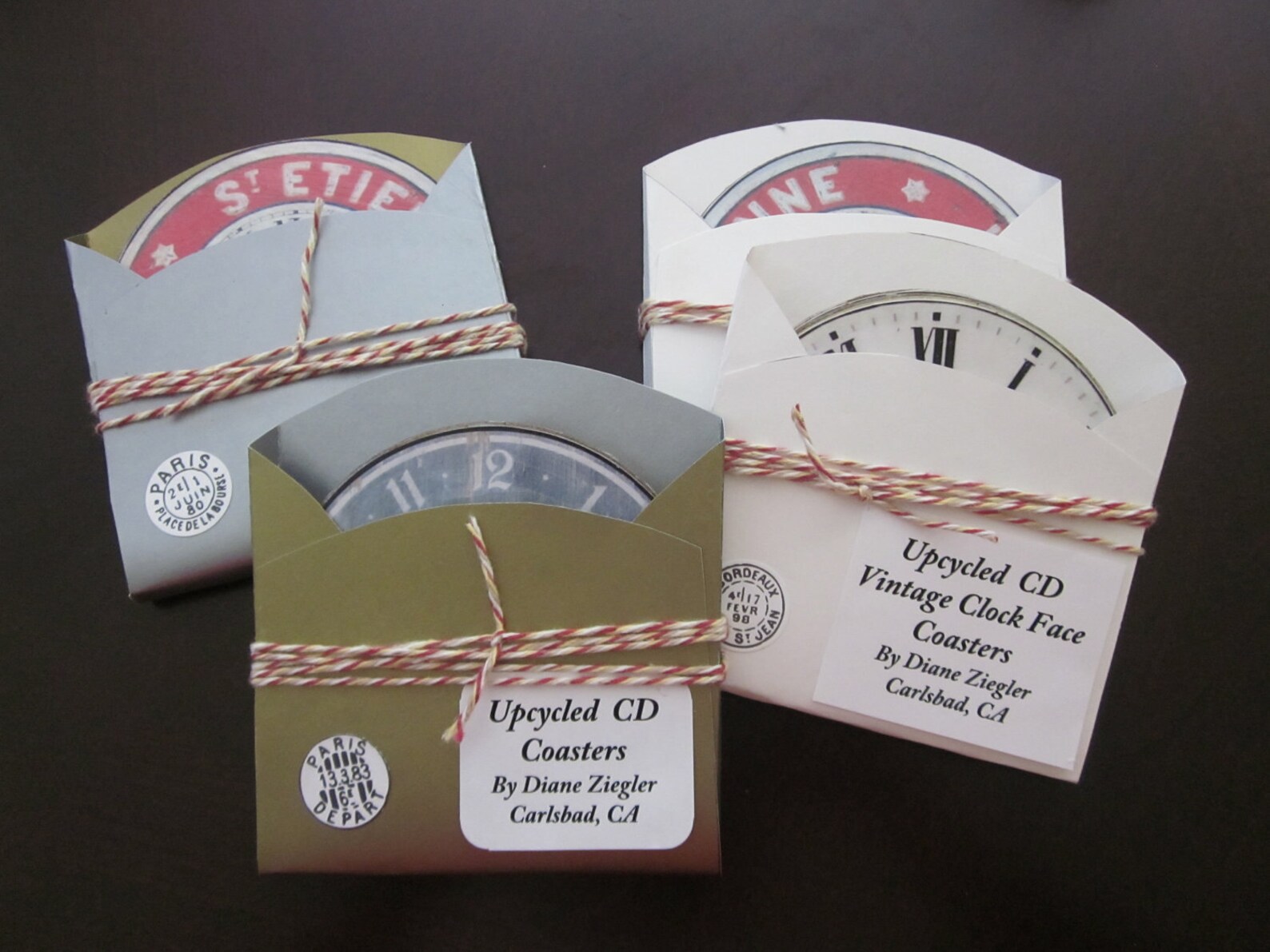 Vintage Clock Face Drink Coasters Upcycled Coasters Shabby | Etsy