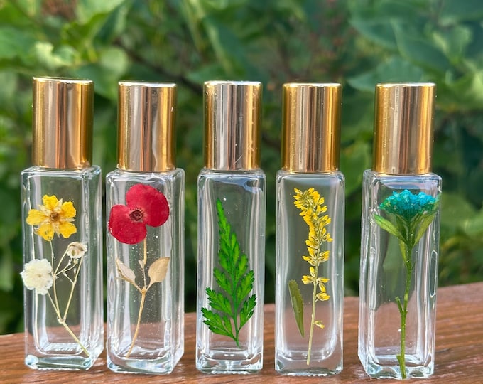 Essential Oil Roller Bottle With Real Flowers, Floral Epoxy Resin ...