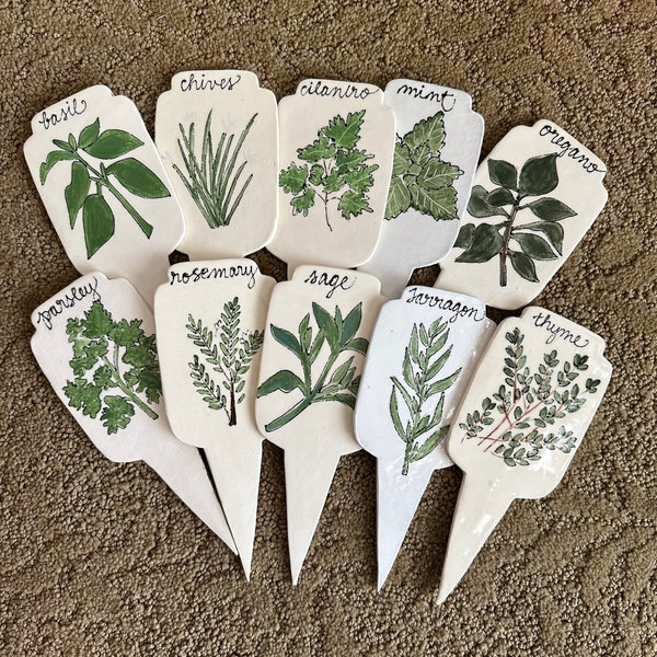Ceramic Herb Markers - Etsy